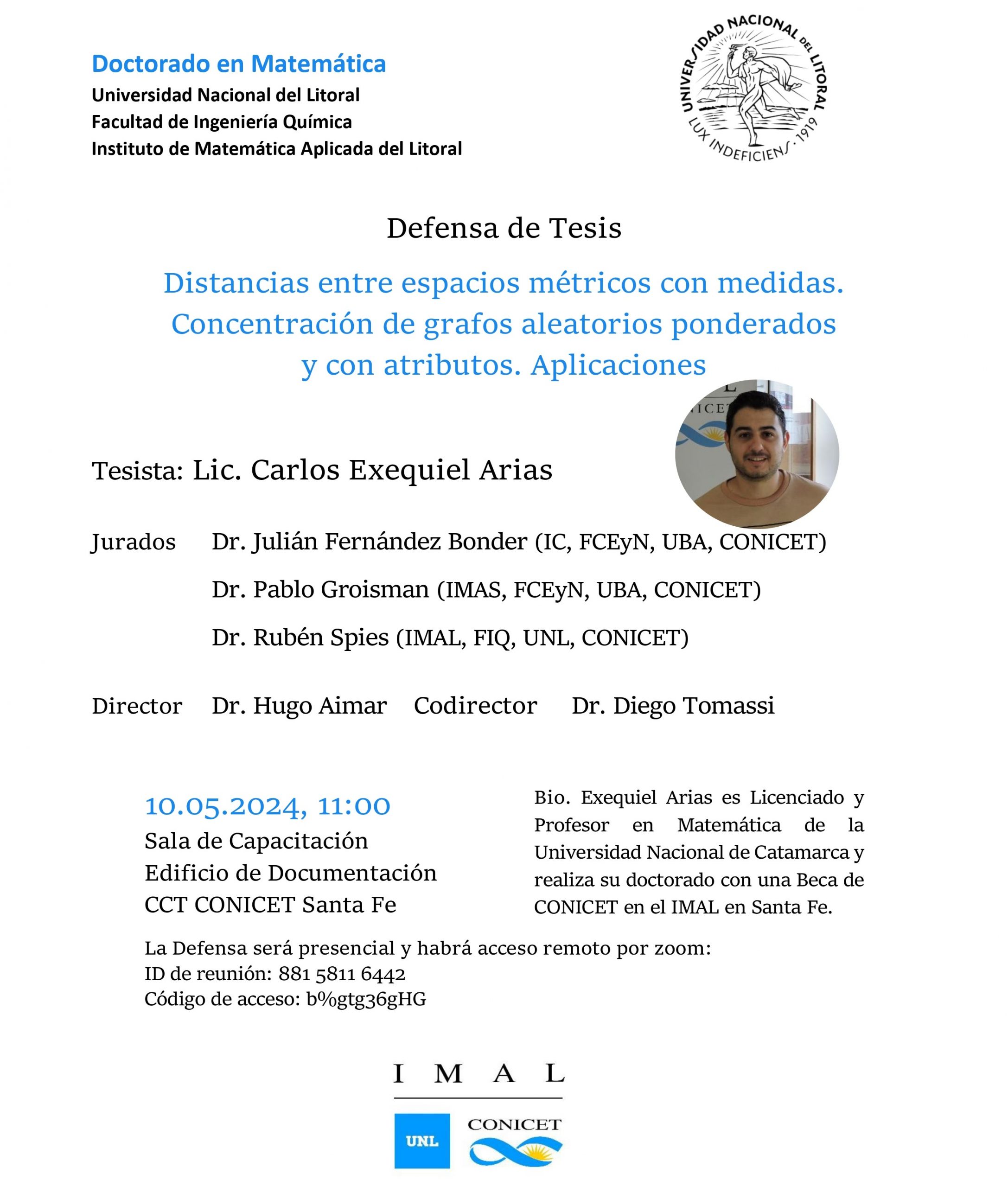 Defensa de Tesis Doctoral de Carlos Exequiel Arias | IMAL